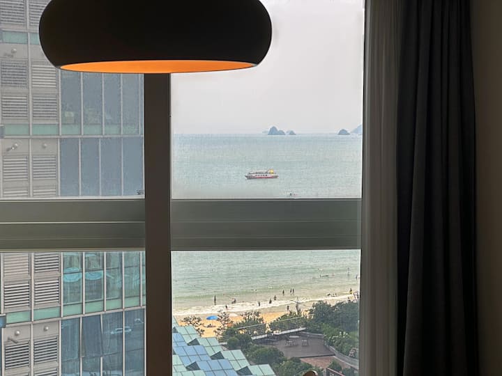 ｜S08｜#바다뷰#해운대해변도보1분#미포해변열차#넷플릭스#취사가능#아늑한#가족친구여행출장 - Pusan