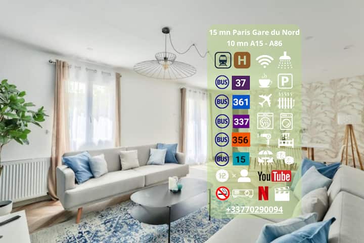 Parking Gratuit • 15mn Paris • Terrasse Privée - Saint-Gratien