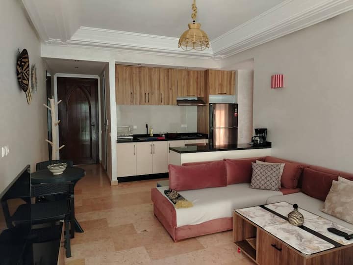 Appartement Cosy Avec Piscine & Déco Marocaine - Marrakech