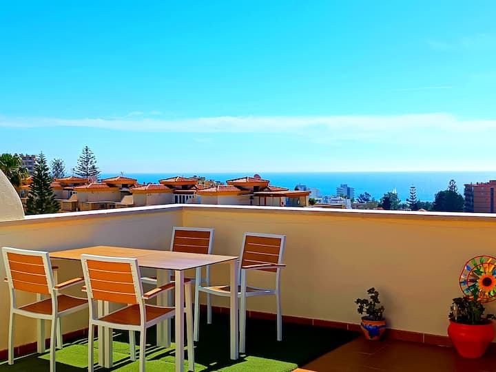 Sunny Penthouse*pool* Sea&mountain*2br *Train*park - Torremolinos