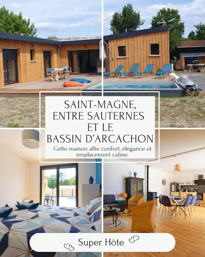 Villa Spacieuse, Piscine Chauffée Au Sel, Paisible - Hostens