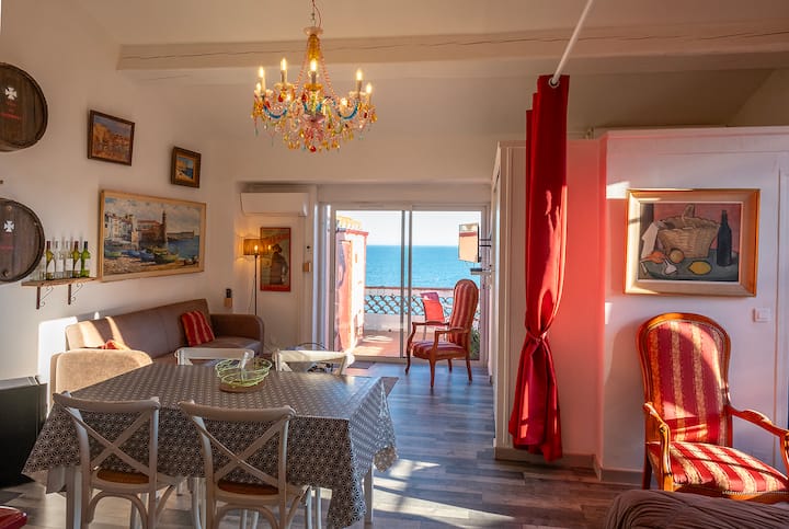Maison Sur La Roche Face à La Mer, Clim Et Parking - Collioure