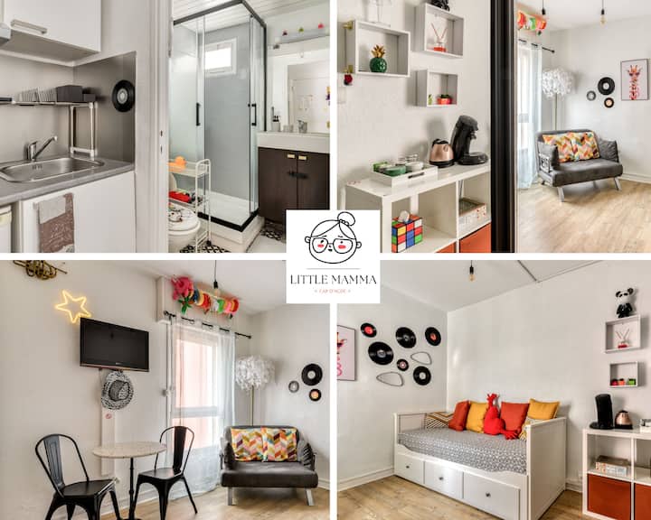 16m² à 50m Centre-port | 8min Plage | Déco Pop - Agde