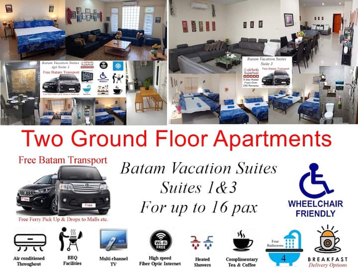 2 X Apt Suites Free Transport Nr Malls Spa Hawker - Batam