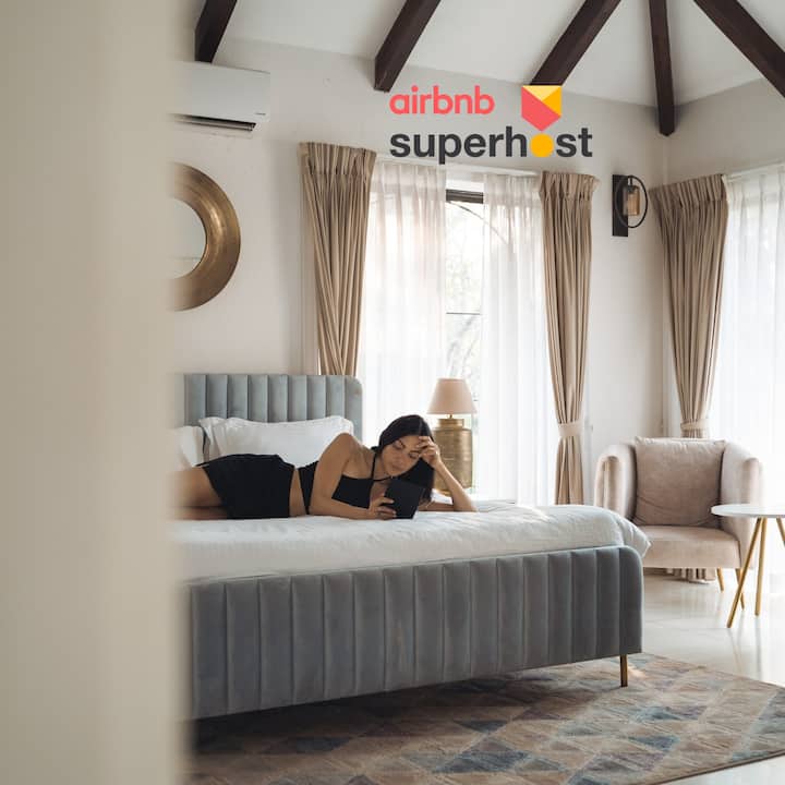 20% Deal, 24hr Pool Access! Lux 3bhk, Beach 3km - Anjuna