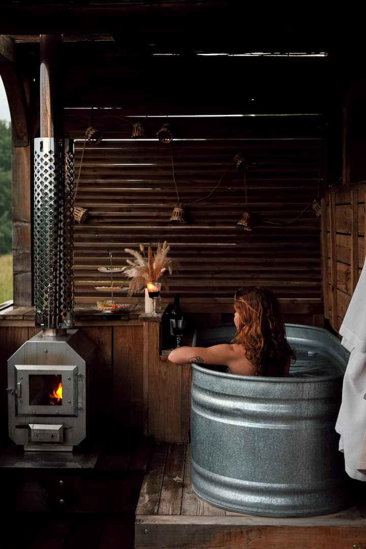 K-hute 3 : Cabane Avec Bain Nordique (Chaud/frais) - Landes