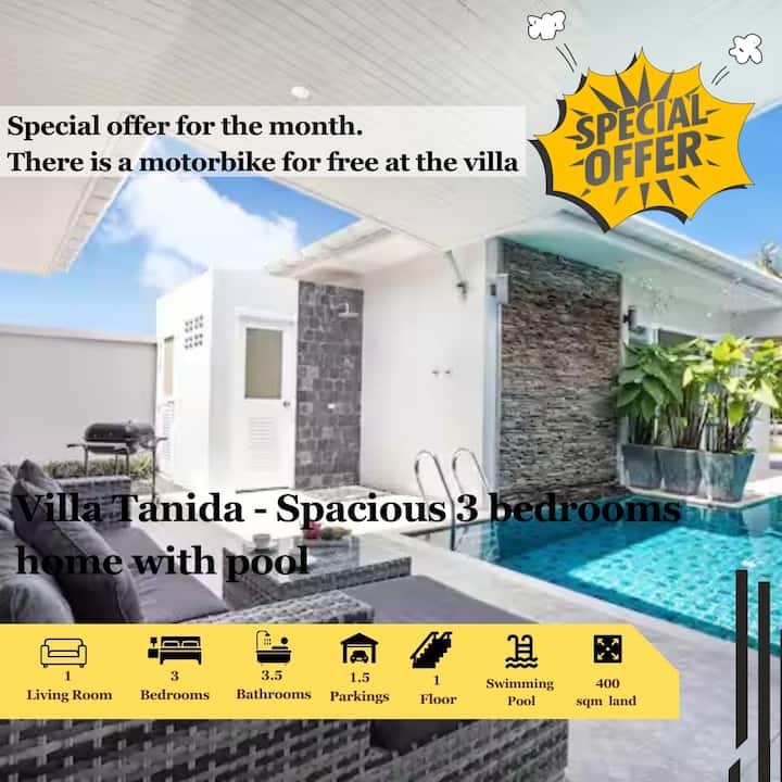 Villa Tanida - Spacious 3 Bedrooms Home With Pool - 태국