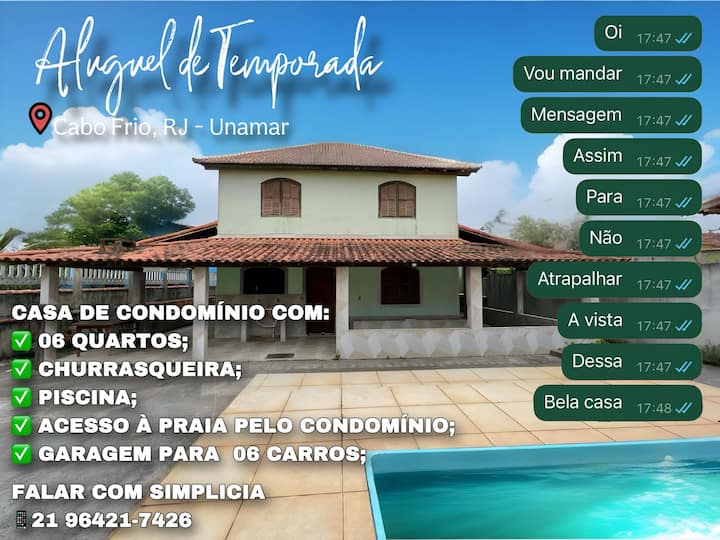 Linda Casa Com Piscina - Condominio Terramar - Cabo Frio