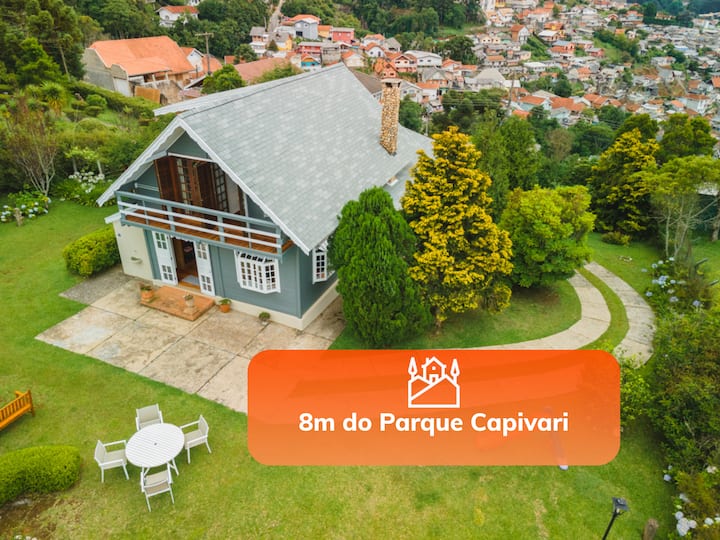 Quintal Amplo, 4 Quartos, 8 Min Parque Capivari - Campos do Jordão