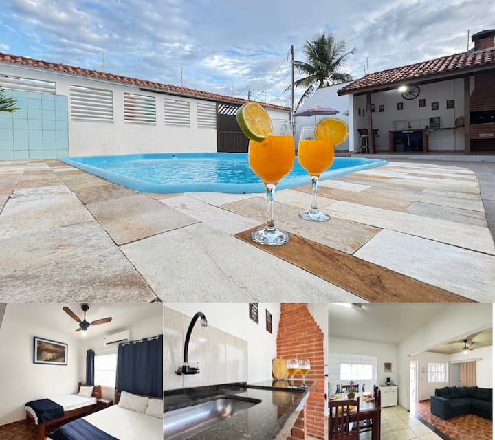 100m Da Praia | Piscina | Ar Cond. | 6x S/ Juros - Peruíbe