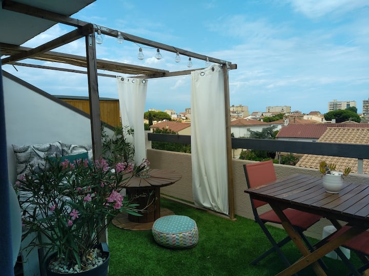 Charmant T2
(Linge Lit & Toilette Fourni ) - Sainte-Marie-la-Mer