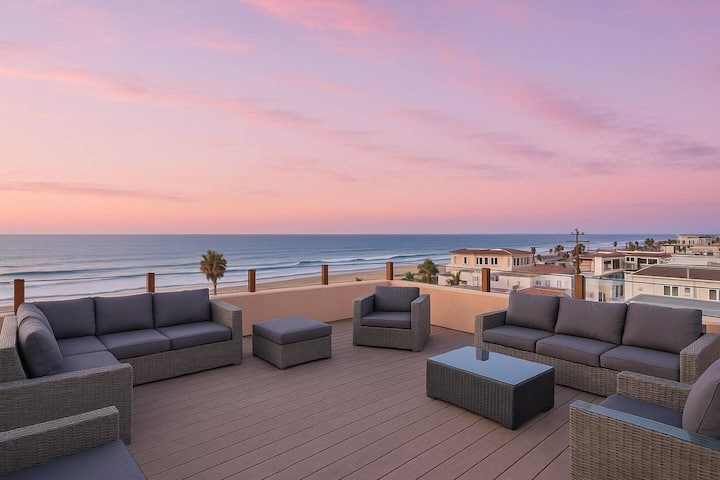 Mb Massive Oceanview 6br/6ba Sleep 30+rooftop Deck - Mission Beach - San Diego