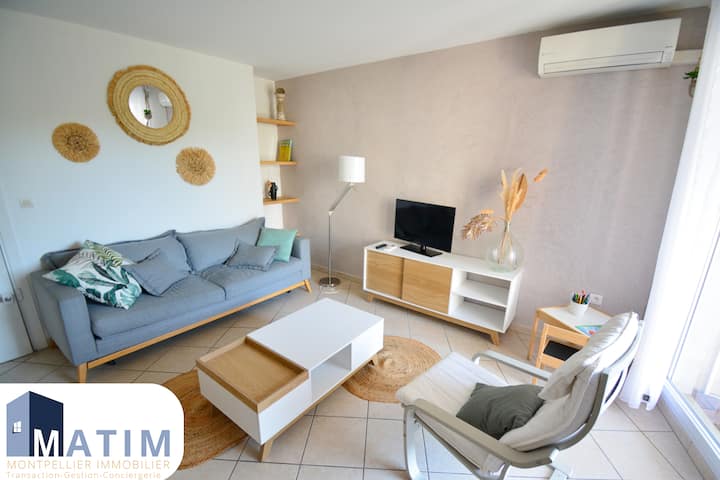 Rives Du Lez Avec Terrasse + Parking Privé - Montpellier