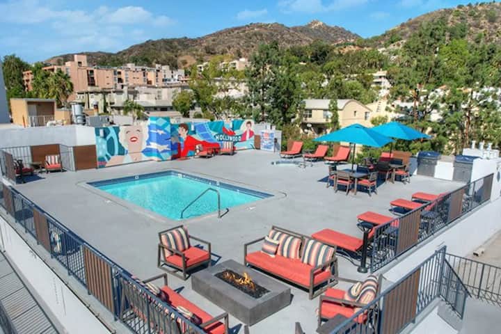 [Hollywd Pool/jacuzzi/parking]queen Open 1bed/1bth - Park La Brea Apartments - Los Angeles
