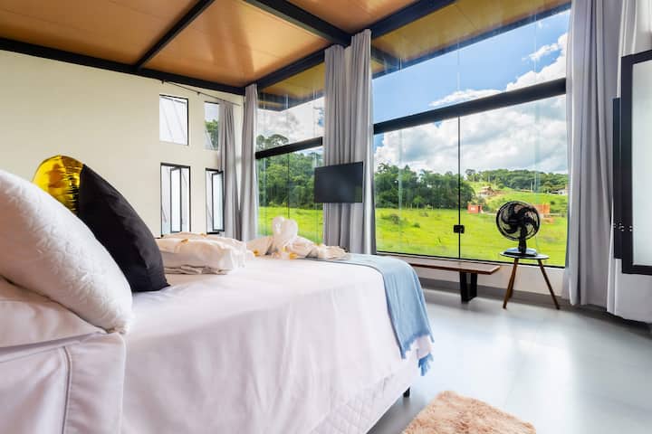 Chalé Moderno Vista Incrível E Banheira C/ Hidro - Santo Antônio do Pinhal