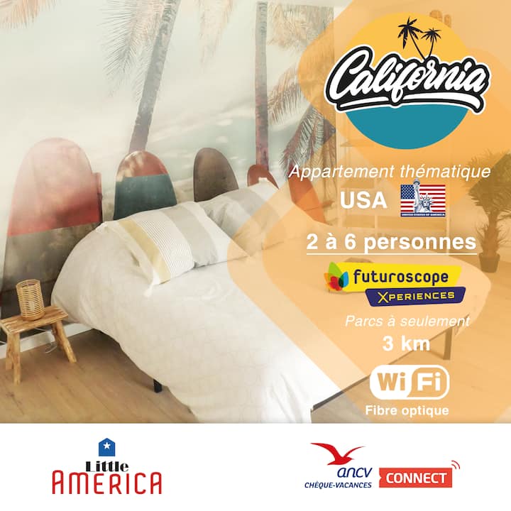 Appart California 3/6 Personnes - 3km Futuroscope - Jaunay-Clan