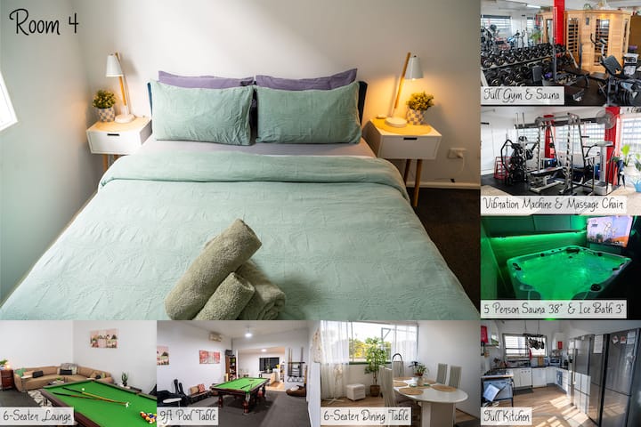 Room 4 -Hot Tub, Ice Bath, Gym, Sauna & Pool Table - Brisbane