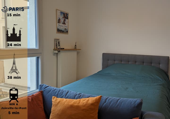 Studio Lumineux - Paris à 15 Min / Disney à 30 Min - Nogent-sur-Marne