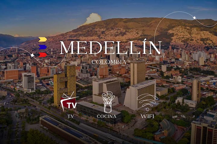 New!apt+wifi+kitchen+tv+laundry+work Area@medellín - Medellin, Antioquia, Colombia