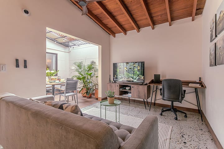 Verde: 2br Cozy Beds + Ac/desk/400 Mb/self Check - Medellín