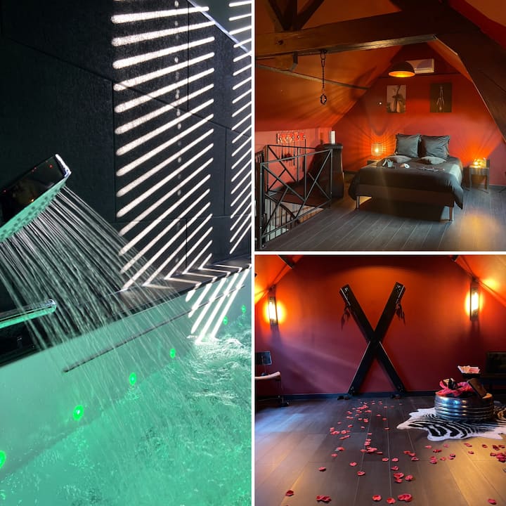 L'impertinente Love Room, Spa, Gîte, Chambre Rouge - Aire-sur-la-Lys