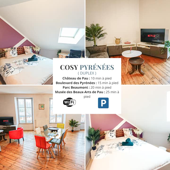 Cosy Pyrénées - T3 - Vue Château + Garage Privé - Pau