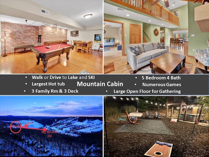 Mountain Cabin-walk 2 Lake&ski W/linen/hotub/games - Lake Harmony, PA