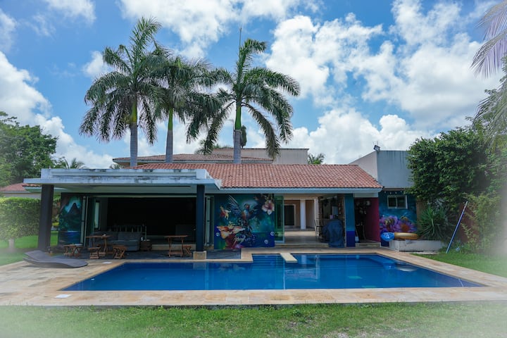 Comfortable Priv Suite 2bd 1bt Pool Gym Ac Bacab M - 坎昆