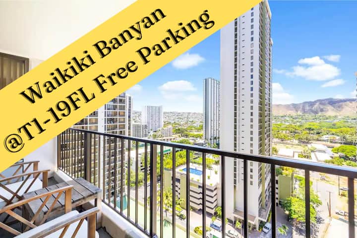 Waikiki Banyan @T1-19fl Freeparking King&sofa Beds - Honolulu