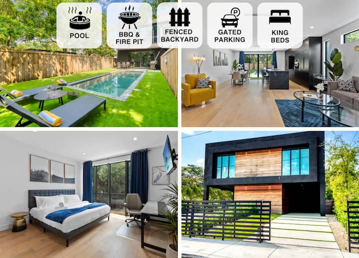 Modern Luxe Retreat: Pool, Grill, 3 King Beds - Miami