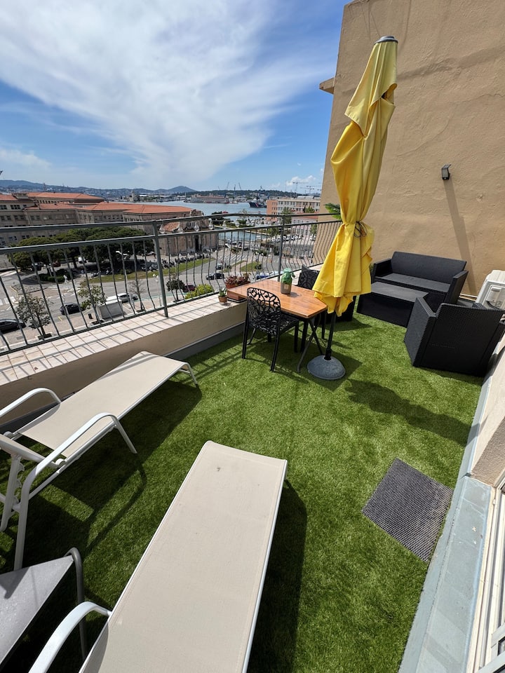 Toit Terrasse - Vue Mer - Grande Terrasse - Clim - Toulon