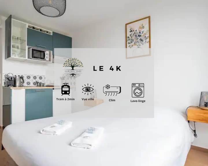 Le 4k - Vue Dégagée, Clim, Gare 10min à Pied - Hôpital de Hautepierre