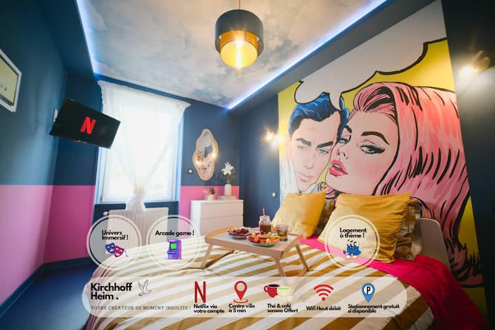 Popart Insolite Jacuzzi,sauna & Spa Parking Free - Mulhouse