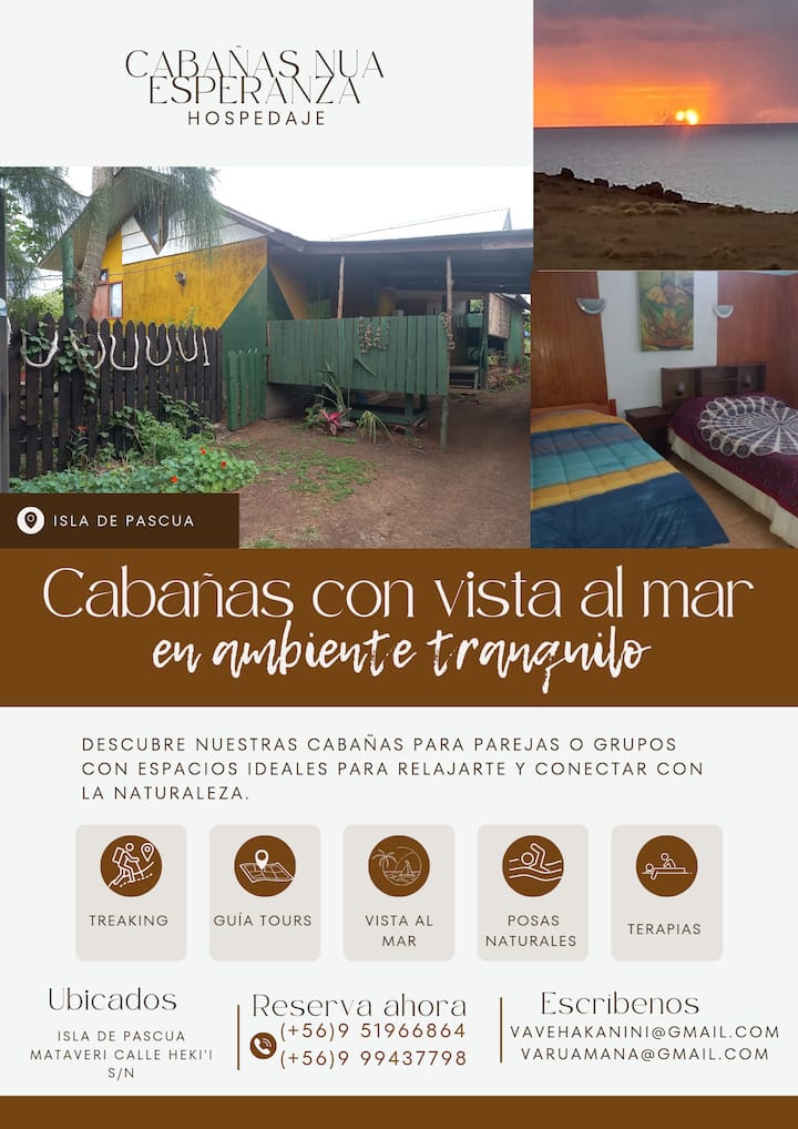Cómoda Y Tranquila Cabañas Con Vista Al Mar - Isla de Pascua