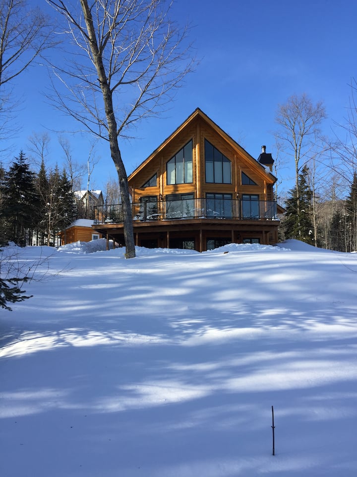 Repère Du Massif Chalet En Bois Rond Avec Spa - Le Massif de Charlevoix