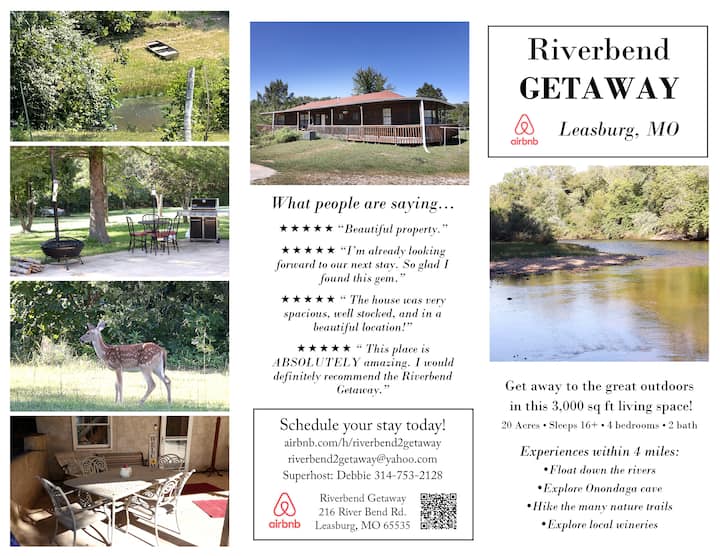 Riverbend Getaway - Onondaga Cave State Park, Leasburg