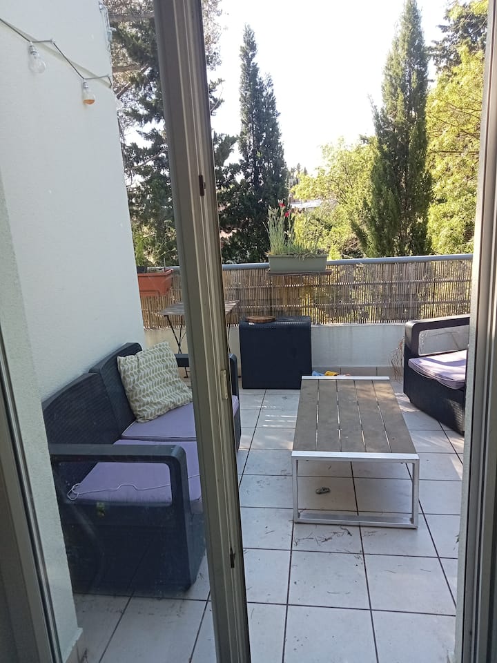 Appart 90m2 - Grande Terrasse - 20 Min De La Plage - Montpellier