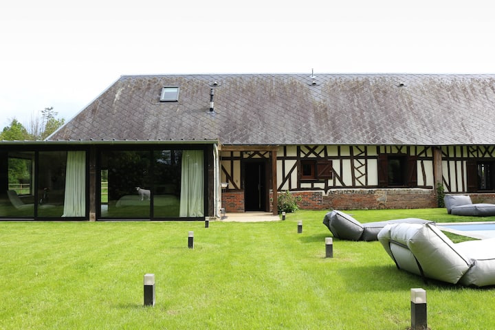 Villa Fleurie, Piscine Chauffée, Sauna Et Ferme - Bernay