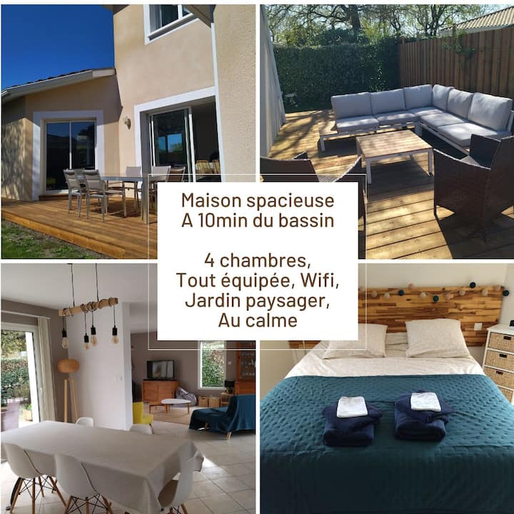 Maison Familiale 4 Chambres, Très Calme - Andernos-les-Bains