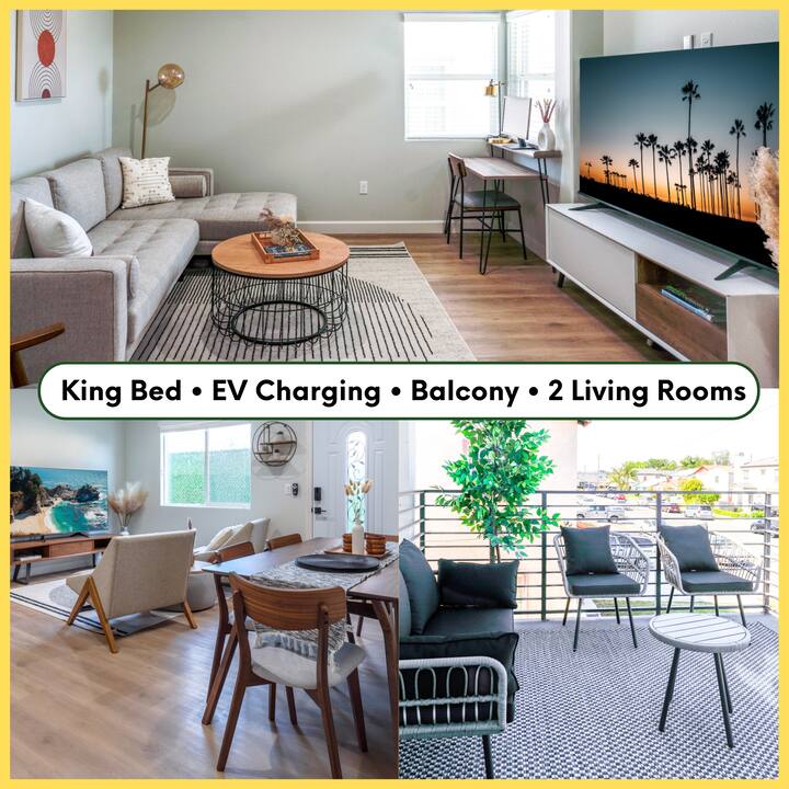 Family 3br Disney Villa+king Bed/ev Charge/parking - Seal Beach, CA