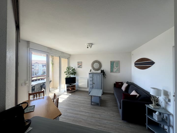 Appart 2 Chambres Vue Océan Et Piscine + Parking - Labenne