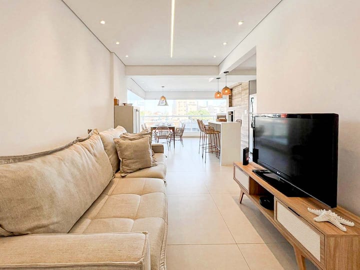 Ap 5 Min. Da Praia | Varanda Gourmet E Lazer - Guarujá