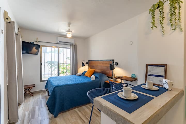 Estudio1 Nuevo Cun Centro+wifi+aa+ Gran Ubicación - Cancún