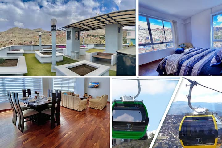 Views & Heater| Teleferico Access|2br Obrajes Base - ボリビア ラパス