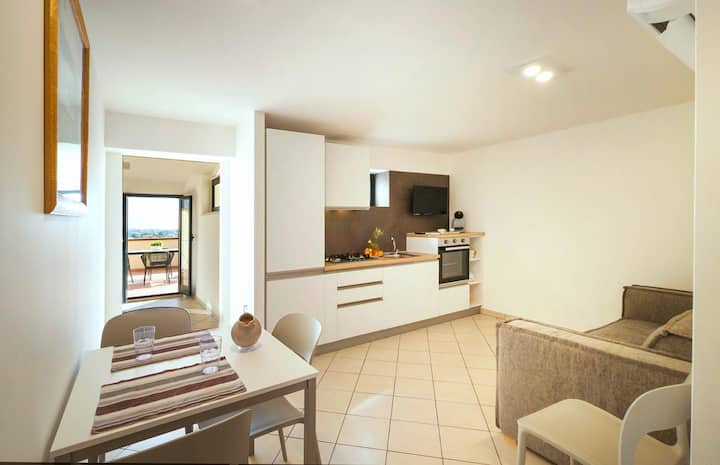 Two-room Apartment With A Panoramic Terrace. - Capo d'Orlando