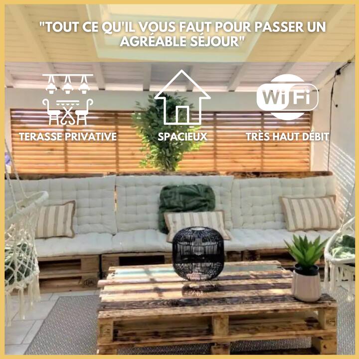 Le Paisiblement Vôtre 3 Ch, Terrasse, Clim, Park - 몽토방