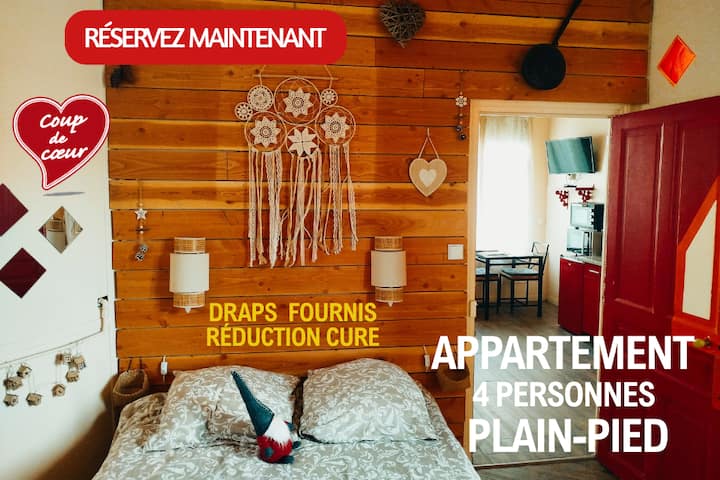 Appart De Plain-pied - Draps Fournis - Réduc Cure - La Tour-d'Auvergne