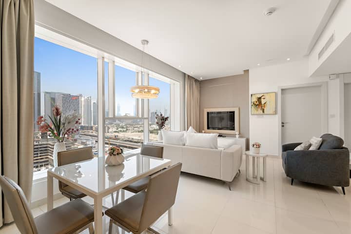 1br Apt W/ Sofa Bed, Pool, Gym & Burj Khalifa View - Dubaï