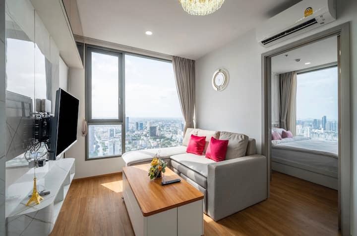 Cozy Luxuary Skyview, Kingbed, 600mbps+pocket Wifi - Bangkok
