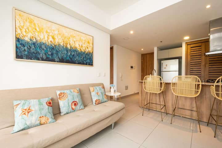 Moderno Y Acogedor Apartamento Cerca A La Playa - 산타마르타